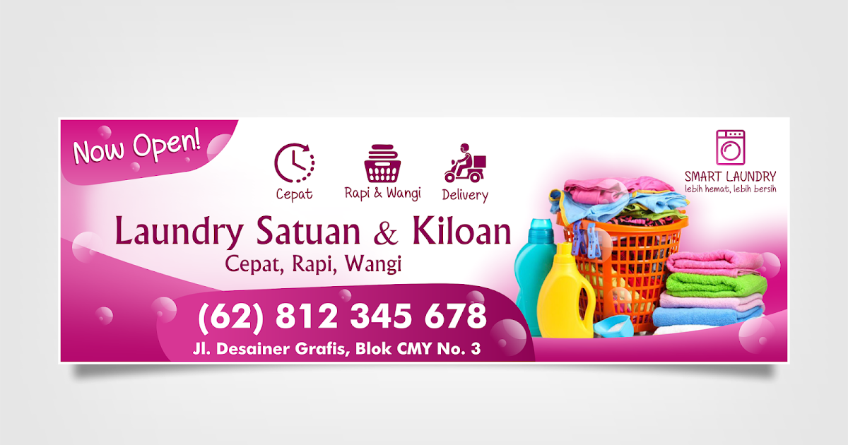 Banner Laundry / Spanduk Laundry - Nova Grafis
