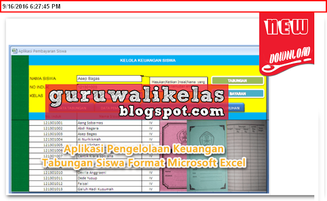 Aplikasi Pengelolaan Keuangan Tabungan Siswa Format Microsoft Excel New ...