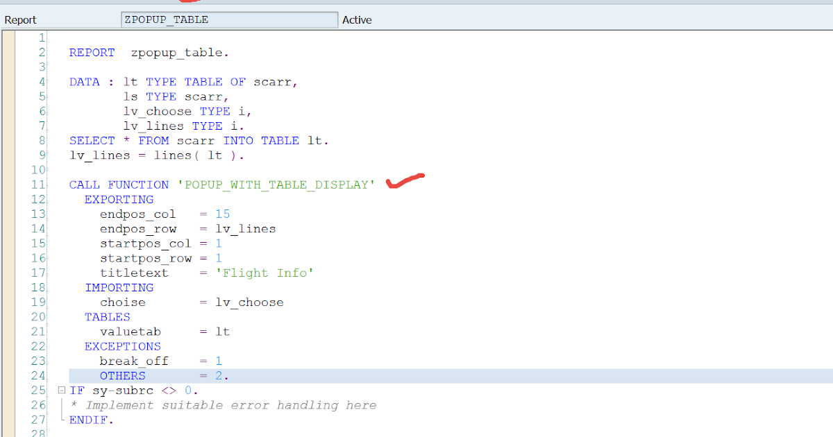 TECHSAP : Display Internal table in a pop up window!