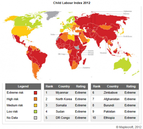 Child Labor Today Map