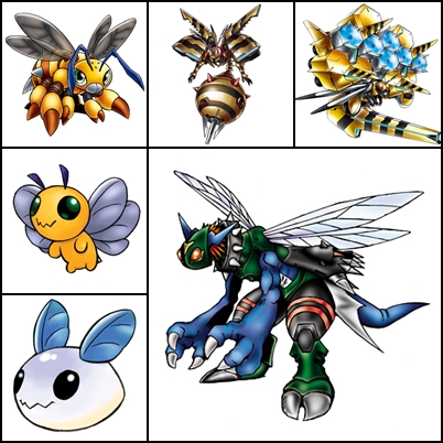 [Linhas Evolutivas] FanBeemon from TigerVespamon e DinoBeemon ~ MEU×DIGIMON