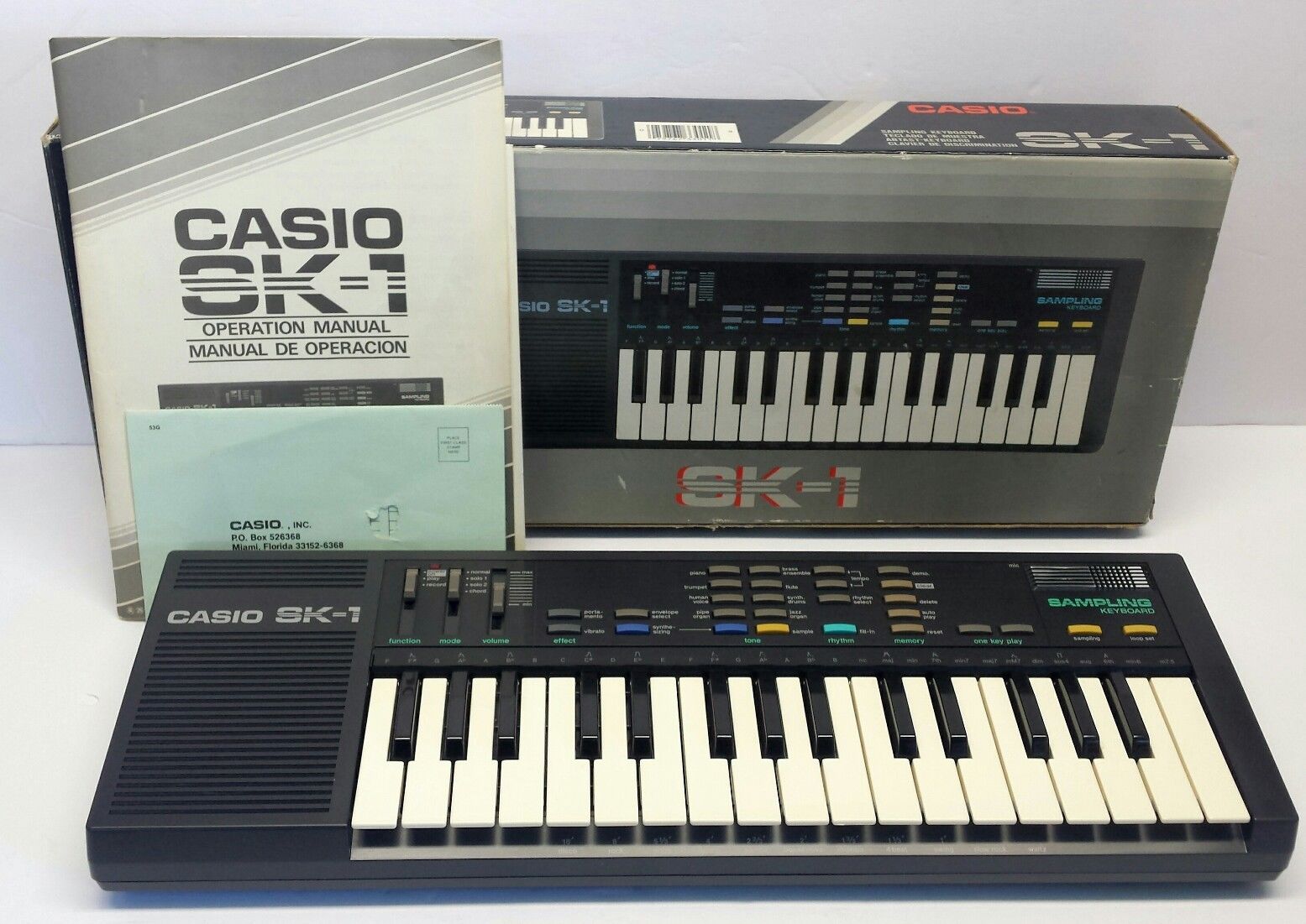 MATRIXSYNTH: Casio SK-1 Sampling Keyboard Synthesizer w/ Manual & Box ...