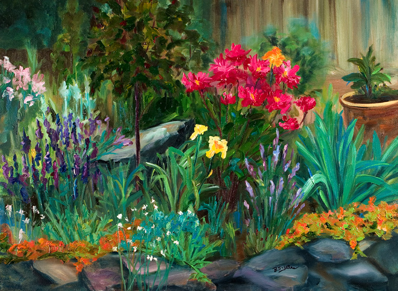 BSYates Art, a sometimes, daily painting journal: Colorful Garden, by ...