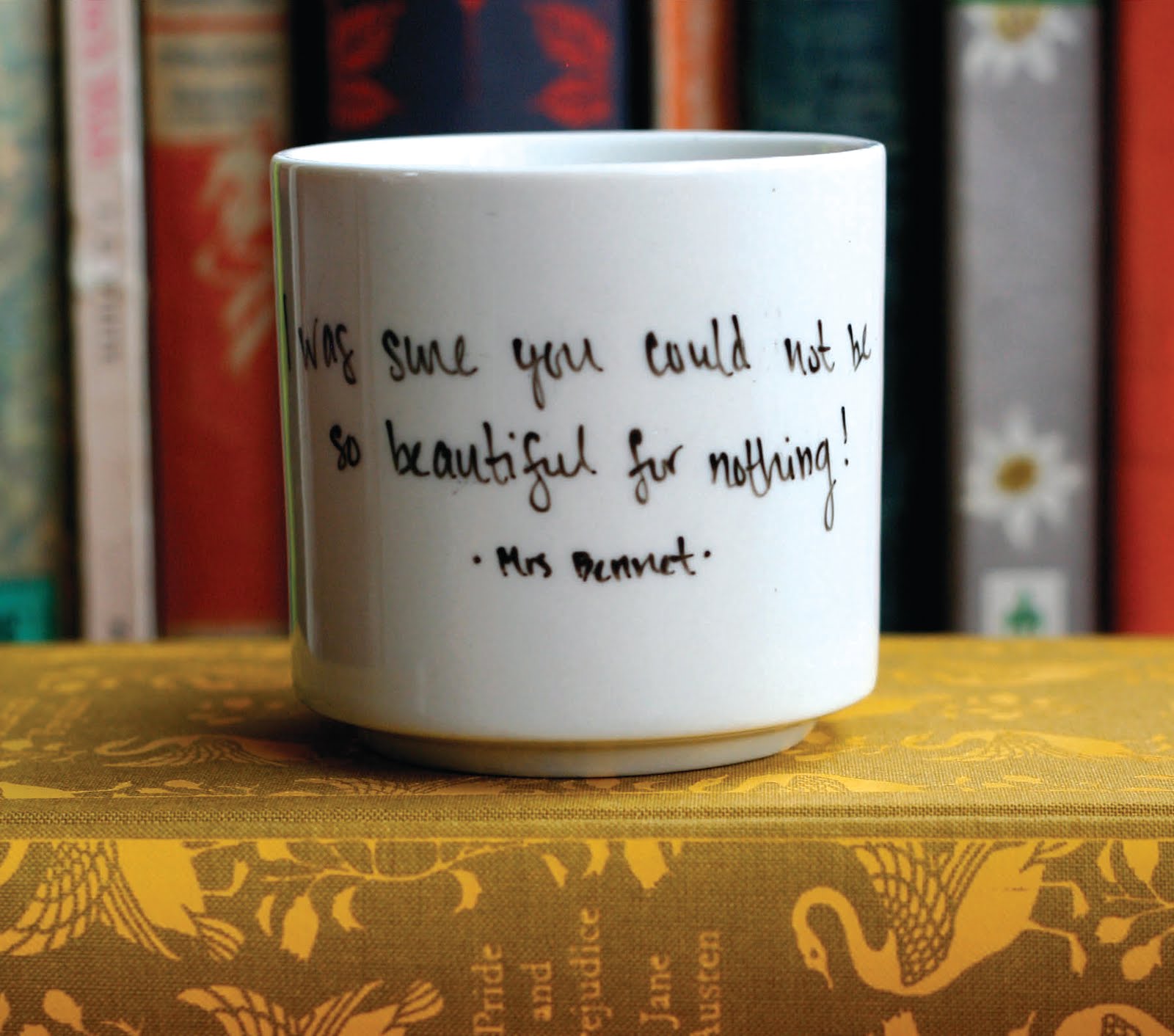 Sarah Fritzler: diy: literary quote mugs