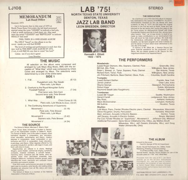 progressive music reviews: North Texas State University Lab Band (NTSU ...