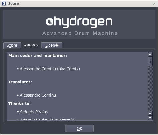 Livre Para Criar Música: Hydrogen - Itens do menu principal