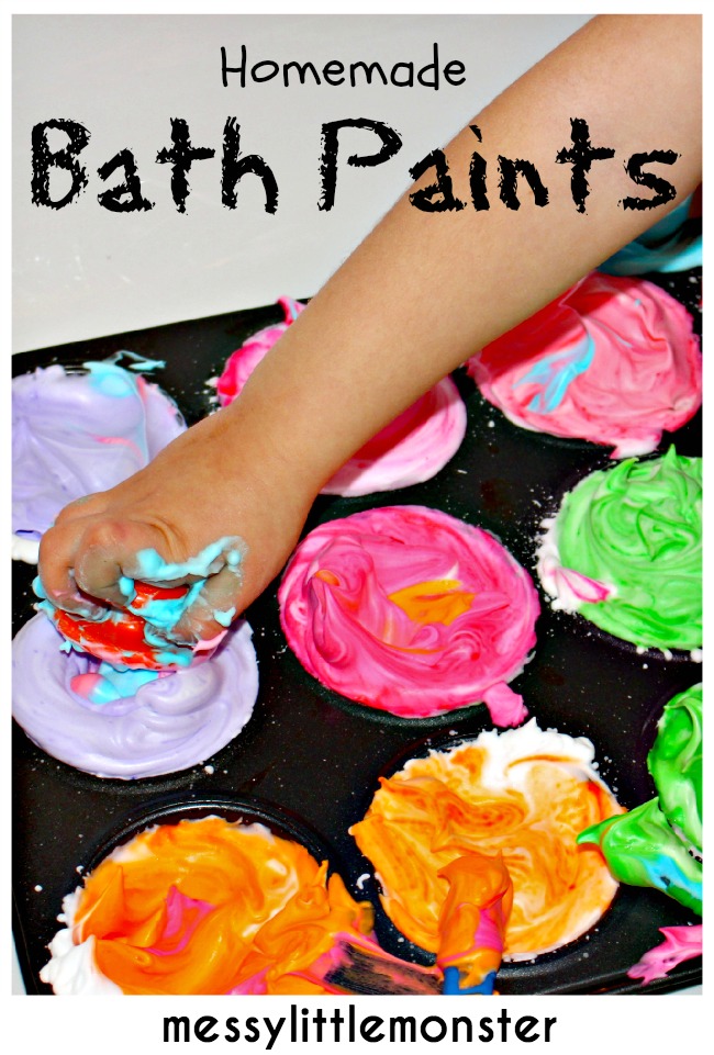 Homemade Bath Paints - Messy Little Monster