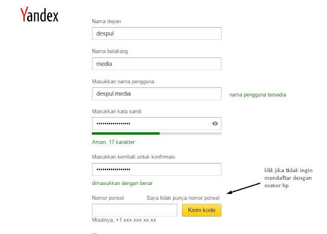 Cara Daftar Akun Atau Email Yandex | Despul Media