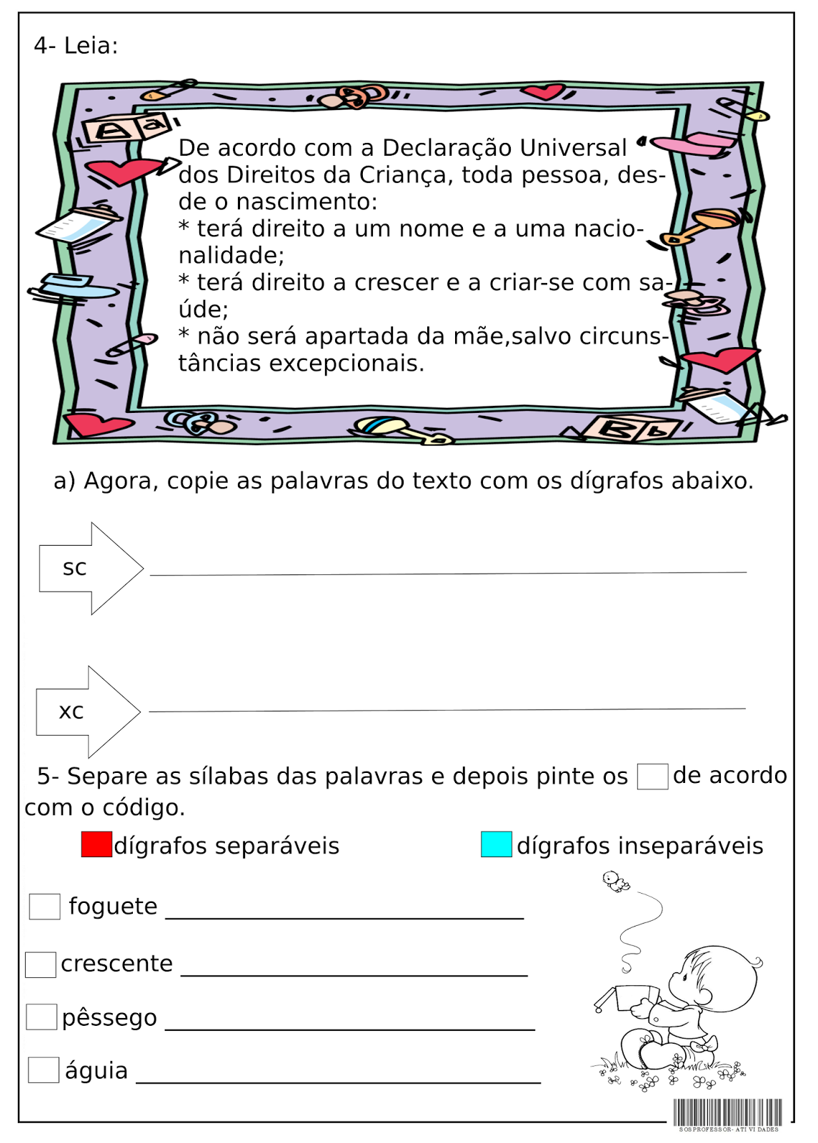 Exercicios Com Digrafos 5 Ano - EDUCA