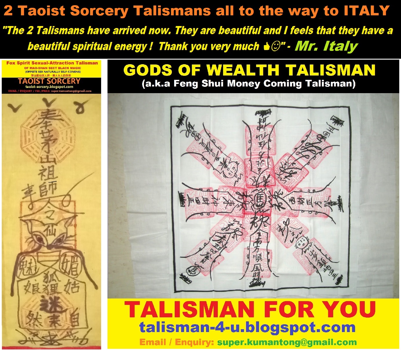 Kumantong 4D Power Testimonials: 2 Taoist Sorcery Talismans all the way ...