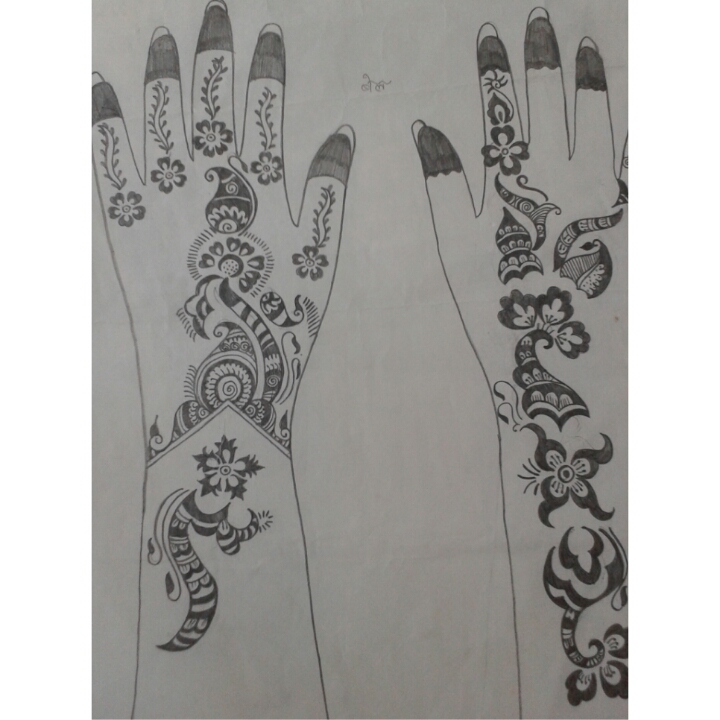 Pencil Sketch of Mehndi Designs | Crafts and Cooking