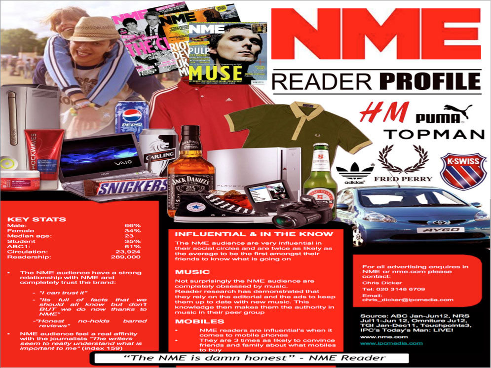 Martina Conteh's AS Foundation Portfolio: NME Reader Profile - Target Audience