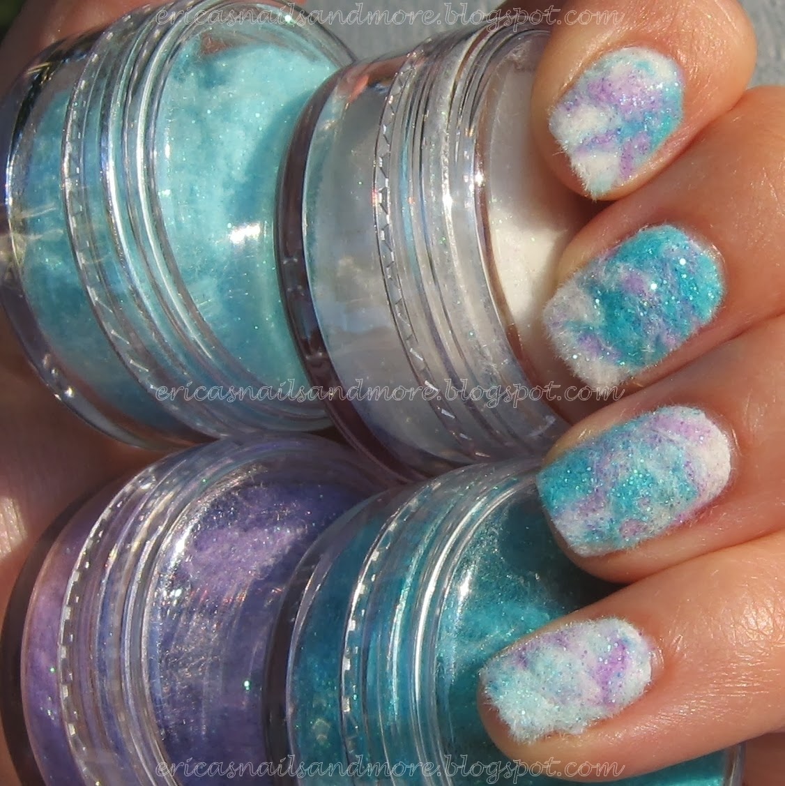 Erica's Nails and More: Marble Flocking Powder Mani