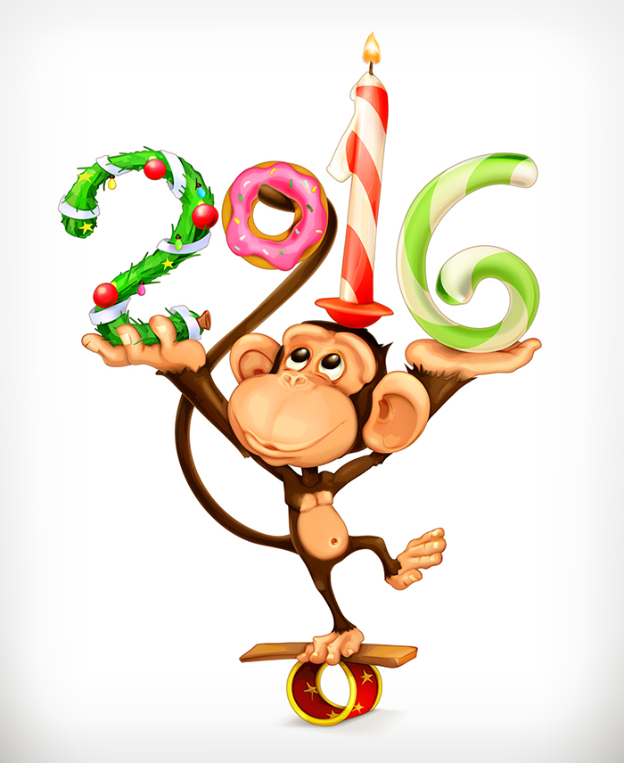 Блог Колибри: New Year, monkey vector illustration