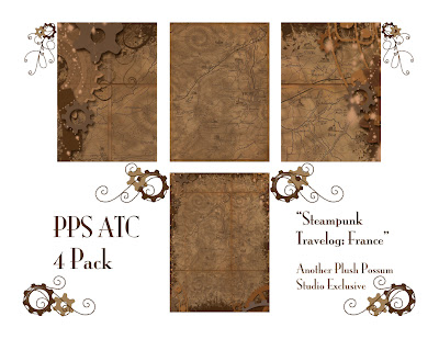 Plush Possum Studio: Steampunk ATC Background Freebies