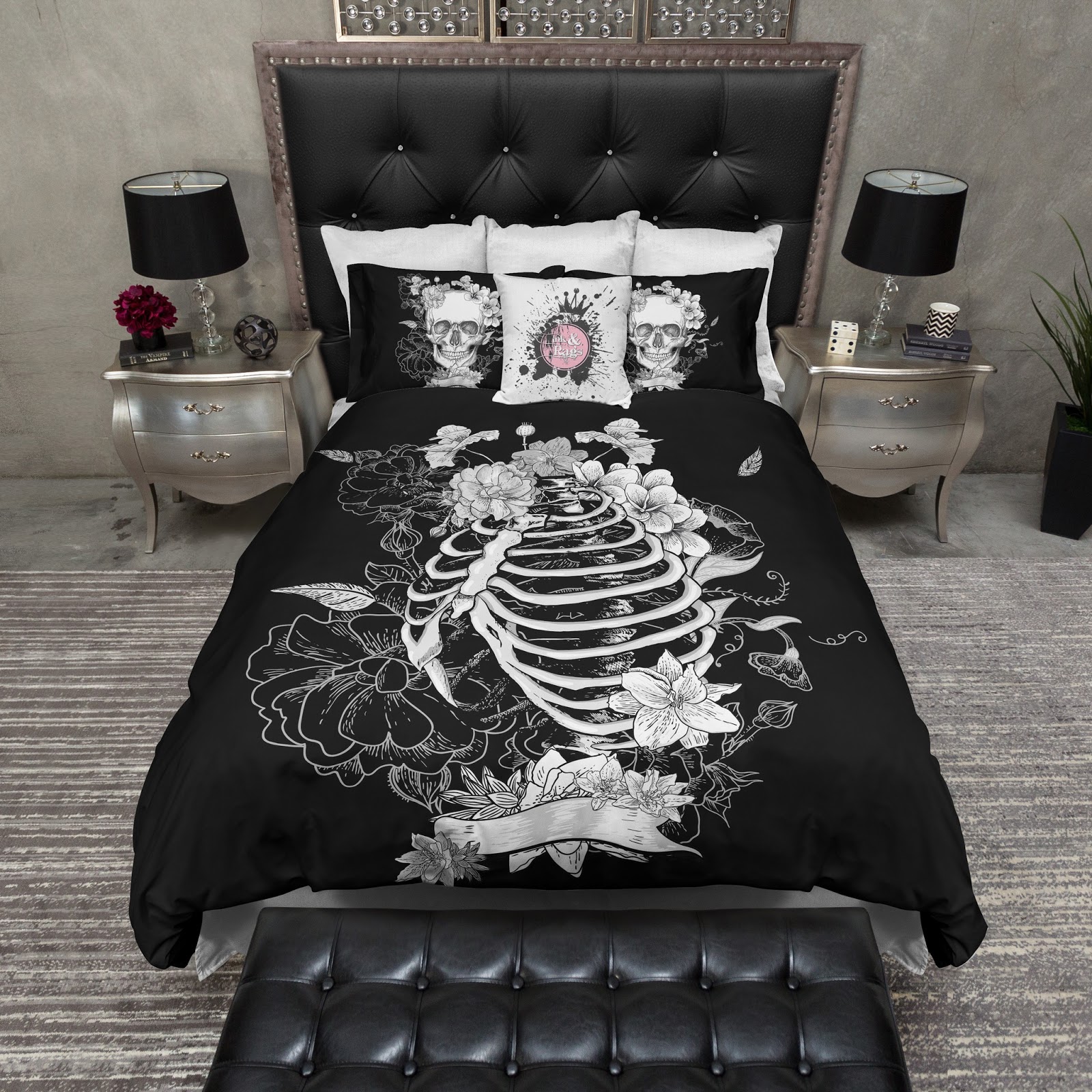 It’s a dramatic bedtime story and skull bedding sets