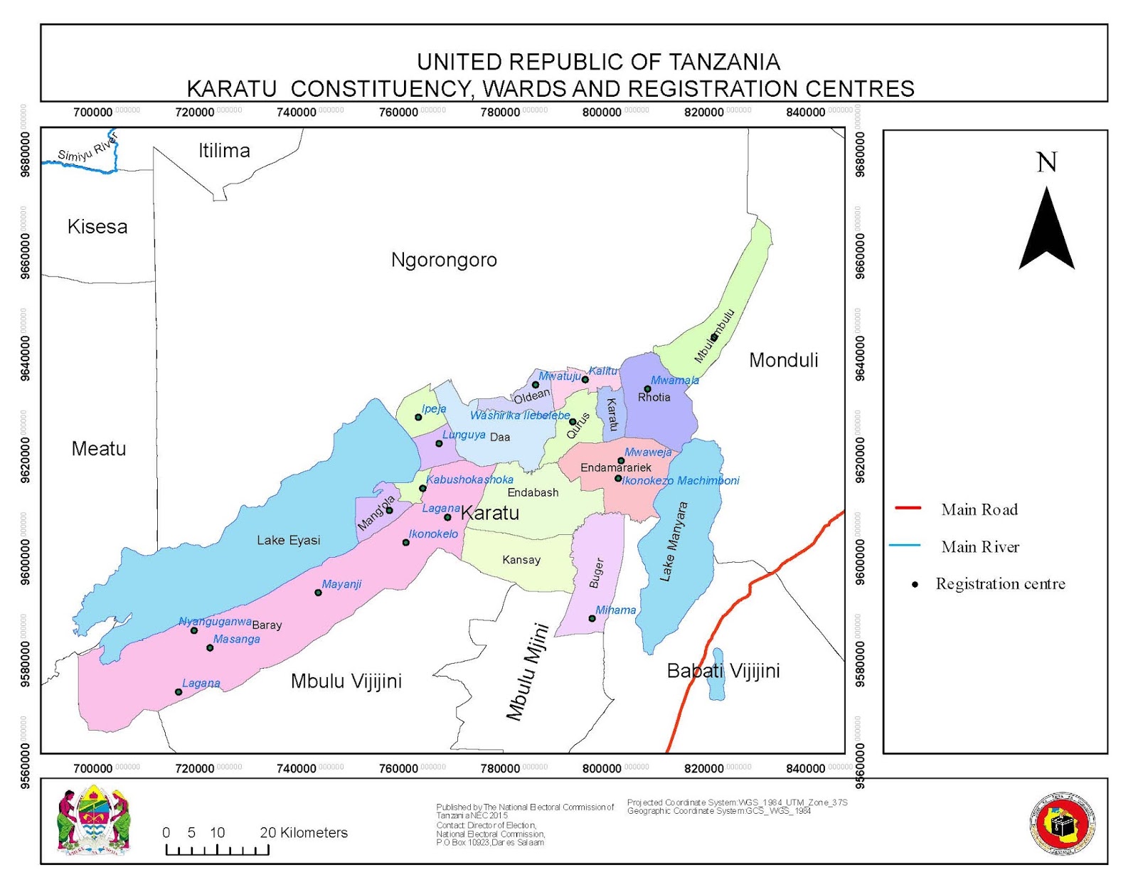 TUME YA TAIFA YA UCHAGUZI TANZANIA: RAMANI YA MAJIMBO NA VITUO KWENYE ...