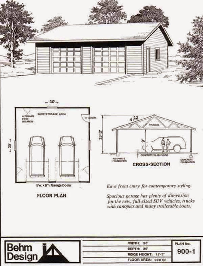 Garage Plans Blog - Behm Design - Garage Plan Examples: Garage Plan 900 ...