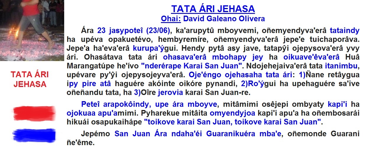 lenguaguarani: TATA ÁRI JEHASA