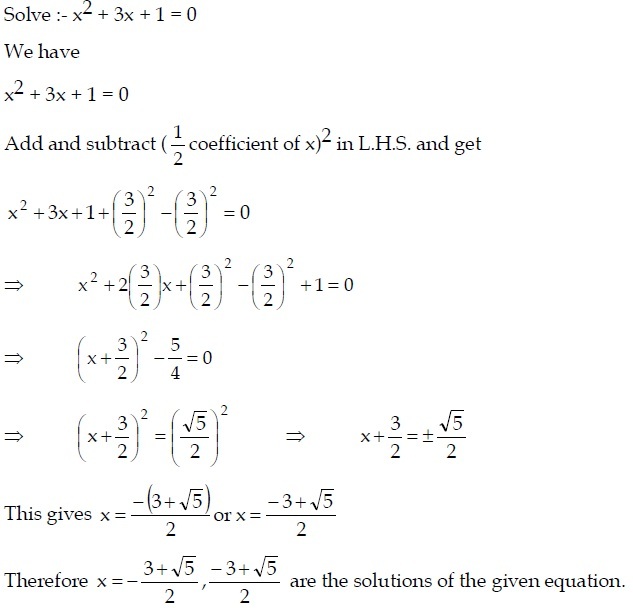 CBSE MATH STUDY 10th Quadratic Equations Solving By Completing The Square cbse-math-study-10th-quadratic-equations-solving-by-completing-the-square