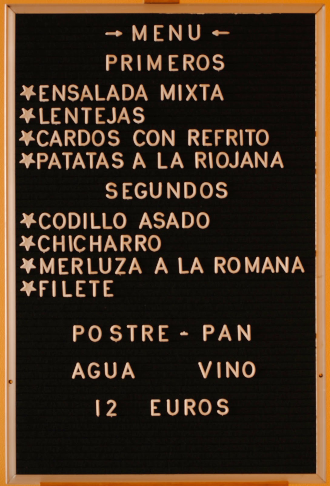 PIZARRA FACIL: MENU DEL DIA