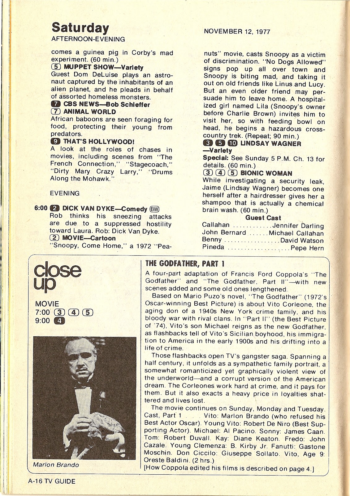 The Godfather Museum: Article: TV Guide (Nov. 1977)