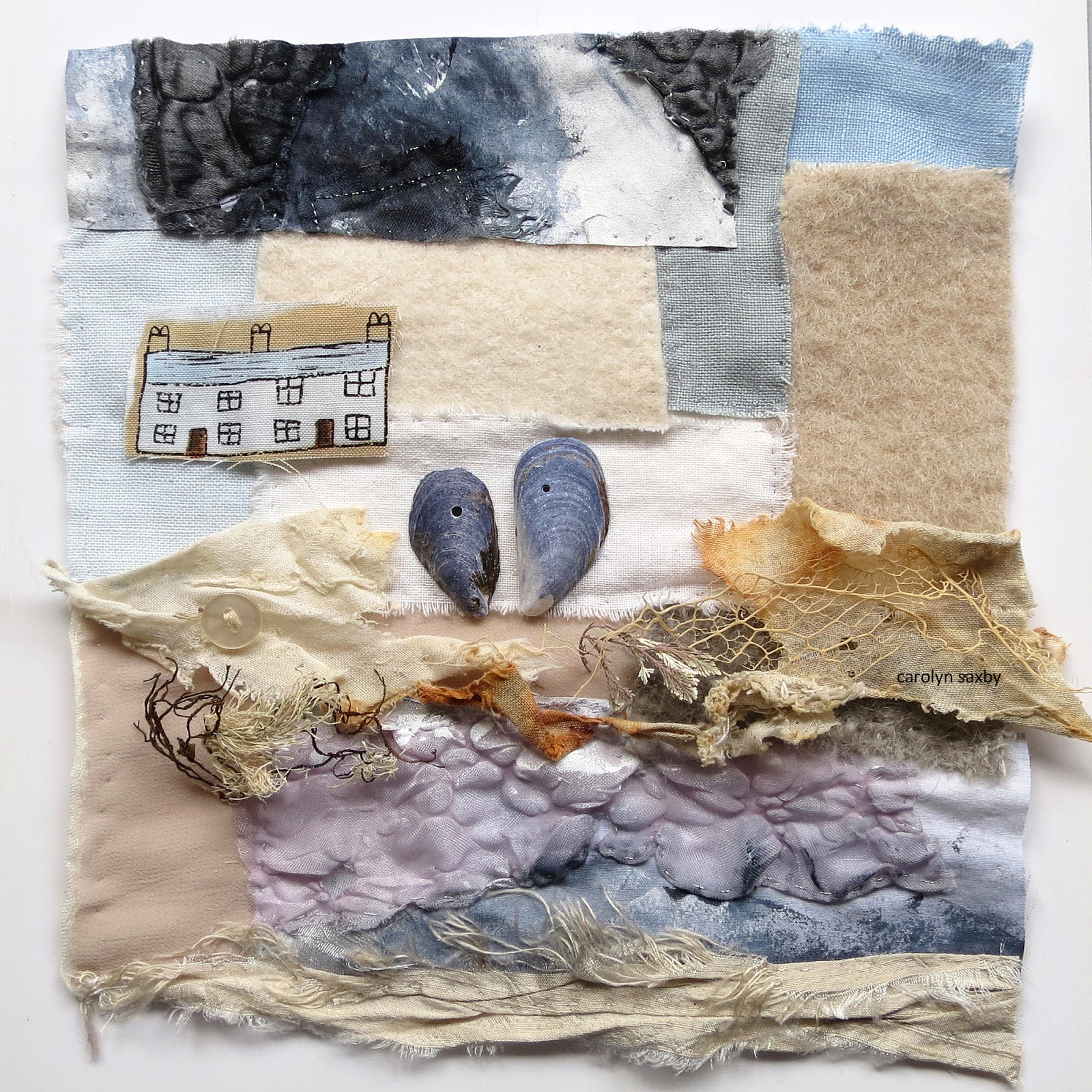 CAROLYN SAXBY MIXED MEDIA TEXTILE ART: Surface Treatment Workshop - week 5