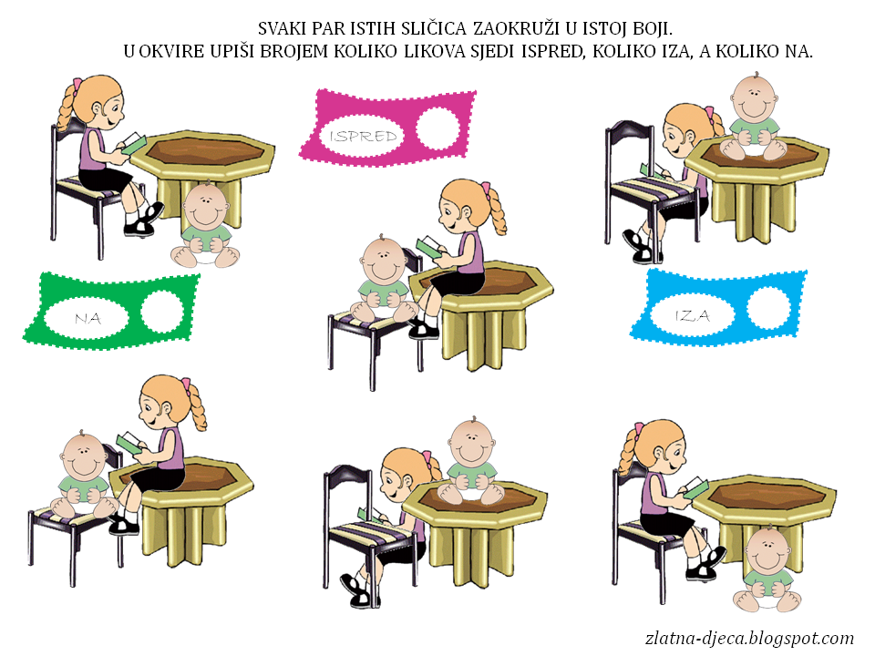 Zlatna djeca: Ispred, iza, pored... - radni listovi