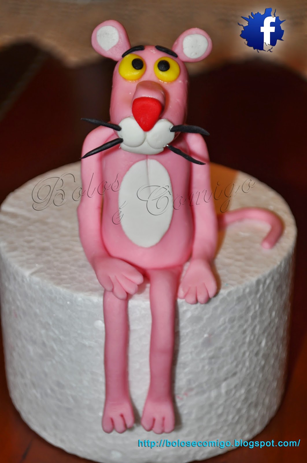 BOLOS É COMIGO...: Topo de bolo Pantera cor-de-rosa