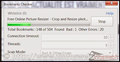 Bookmarks Checker vérifier vos doublons ou liens morts dans vos marques ...