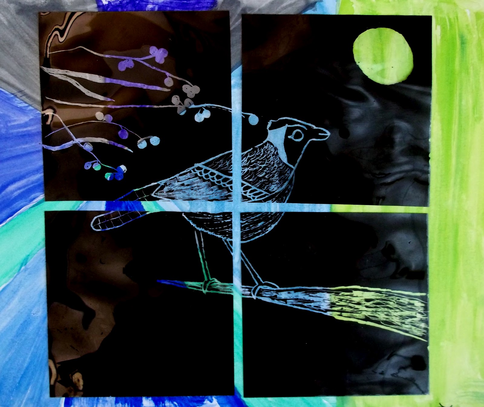 Monument Valley Regional Middle School Art Class: Scratch Art Cyanotype ...