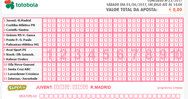 MÚLTIPLAS BASEADAS NO TOTOBOLA: Concurso totobola