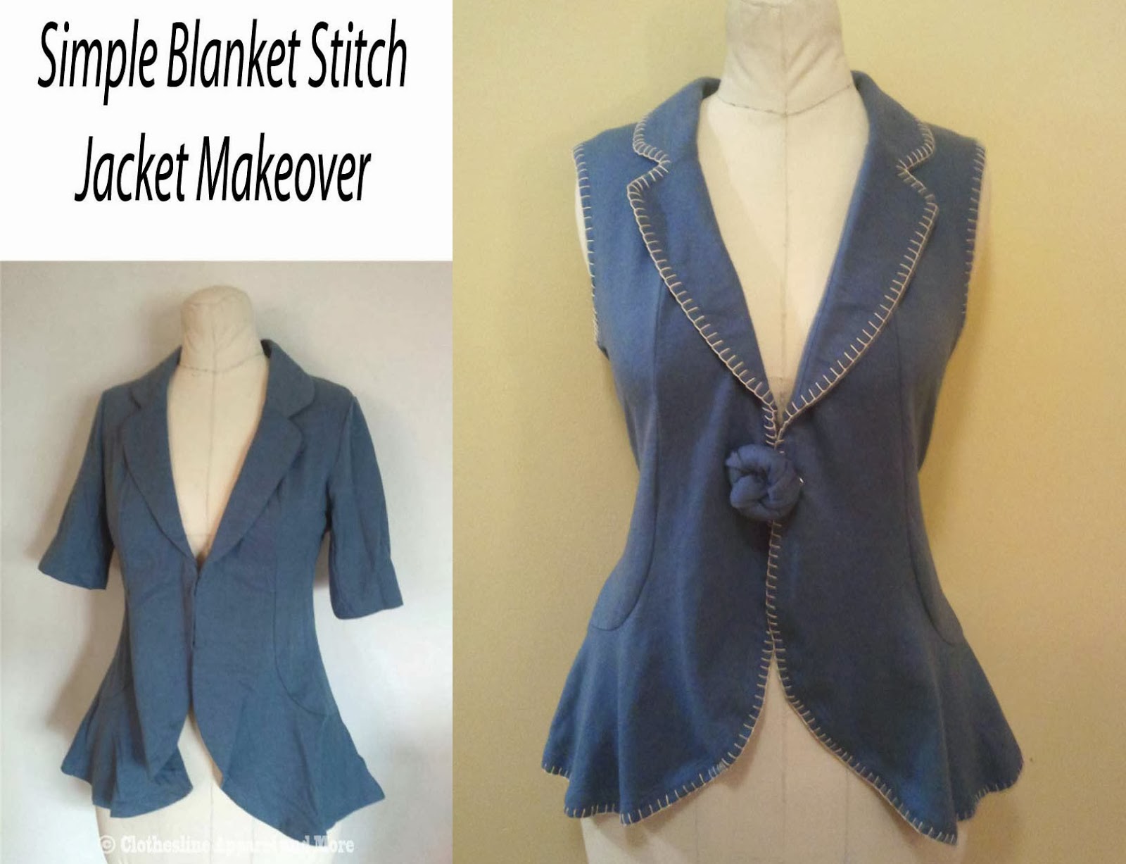 Refashion Co-op: Simple Blanket Stitch Jacket Upcycle