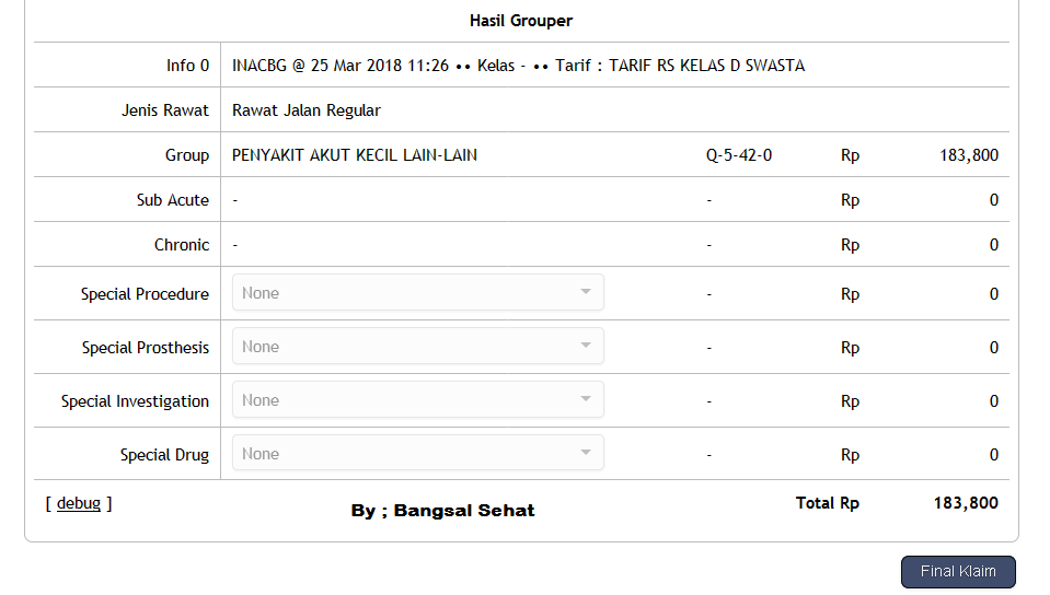 Grouper E-klaim INA-CBG BPJS Kesehatan / JKN, Buat Dan Cetak