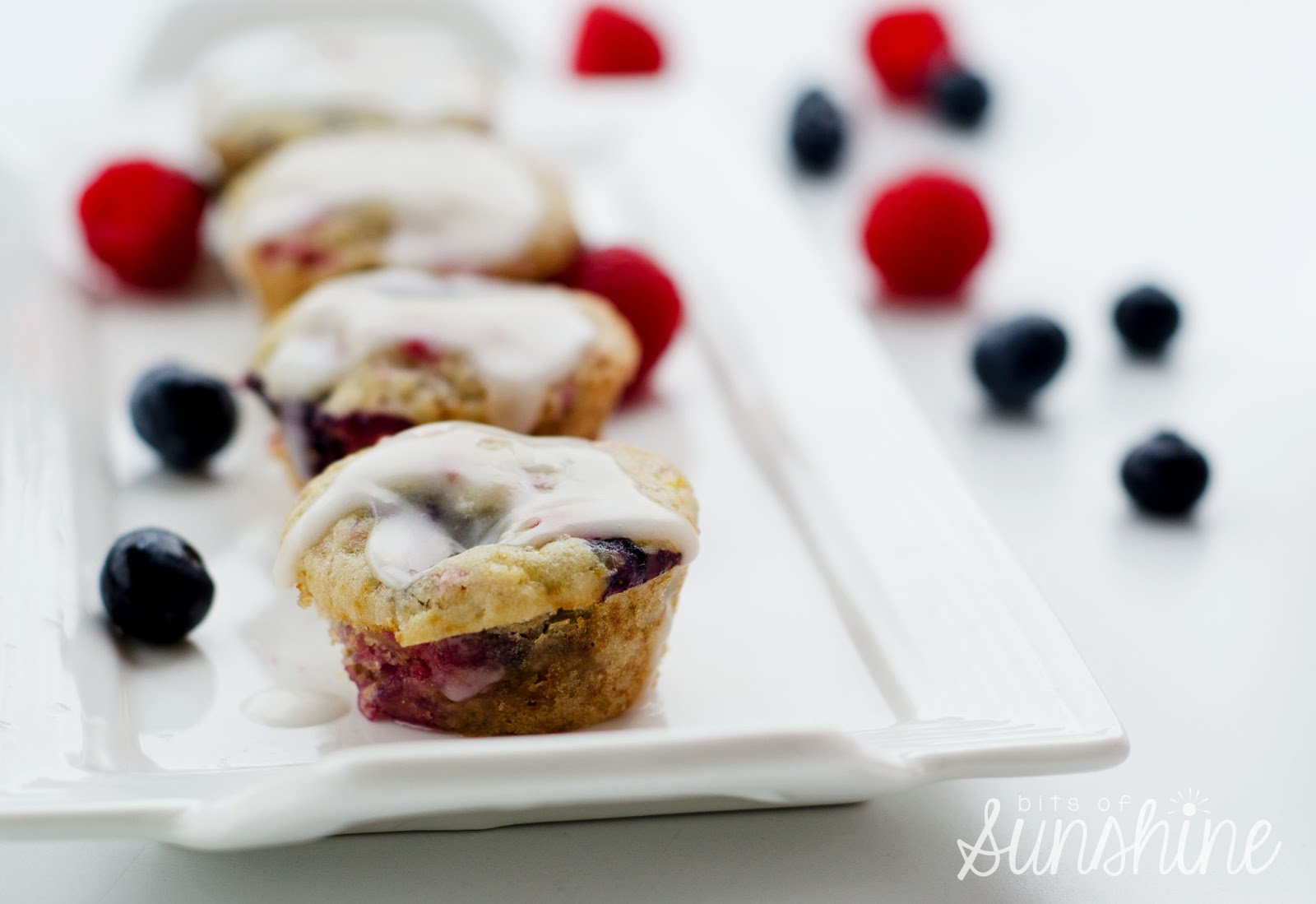 Buttermilk Berry Muffins with a Lemon Glaze — Bits of Sunshine