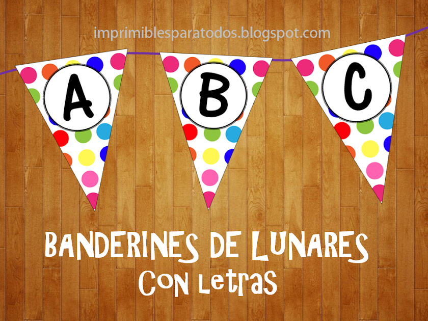 Banderines azules con Letras - Alfabeto
