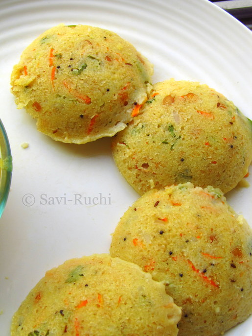 Savi-Ruchi: Rawa Idli Recipe (Without Yogurt or curd) | Vegan Rava Idli ...