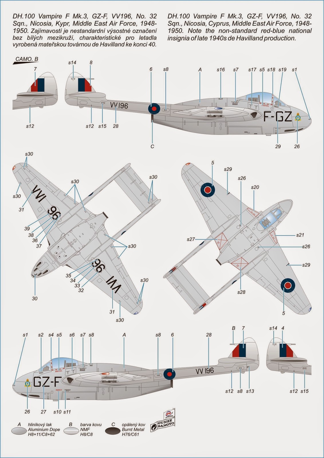 1/72 - de Havilland DH.100 Vampire F.Mk.3/5/6 & FB.52, SE-S35 Mistral ...