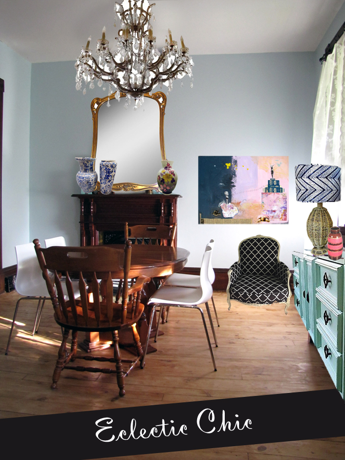 Imprintalish: Eclectic Chic Dining Room-Chairish Mix n' Chic Challenge