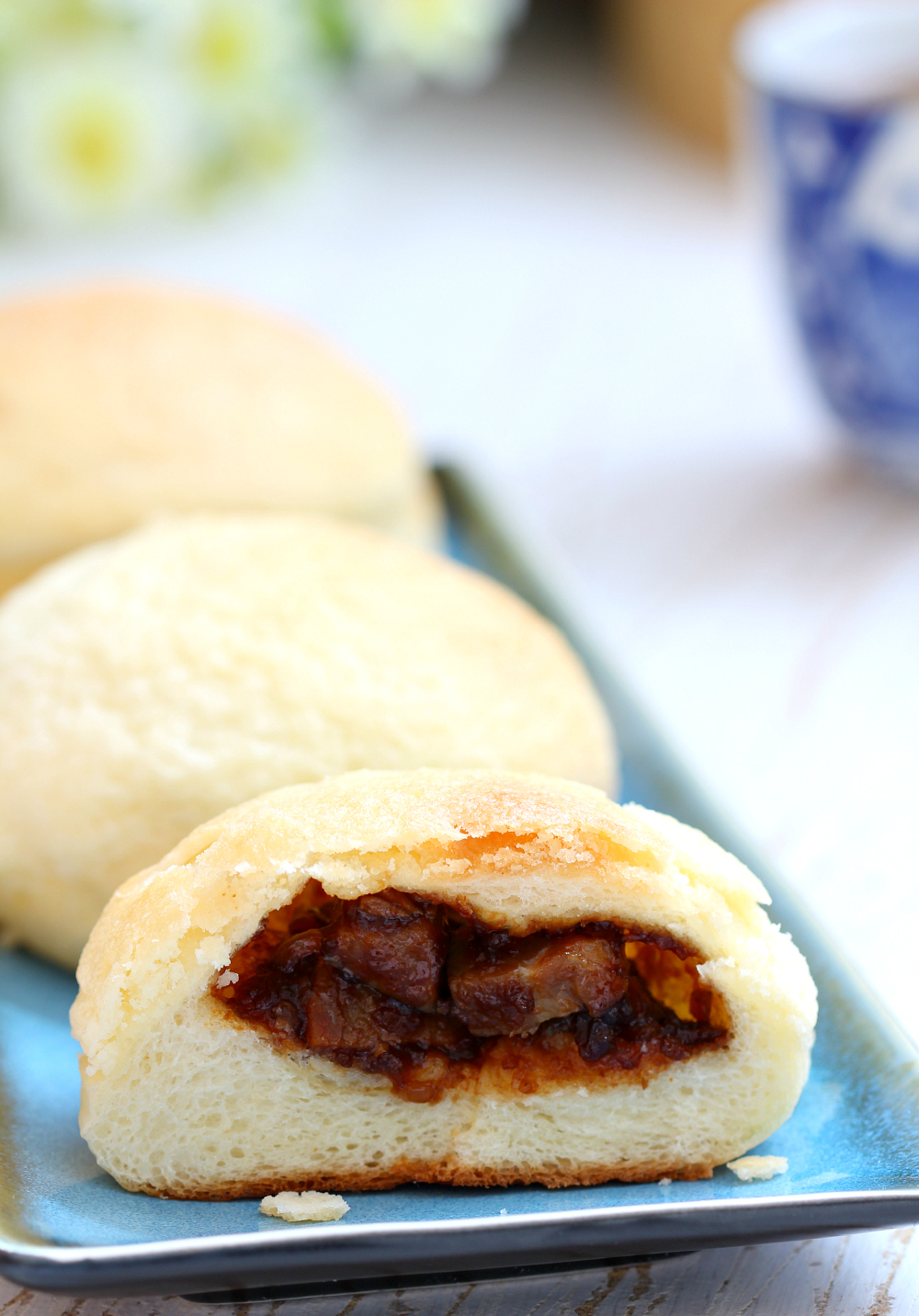 Mini baked char siu buns