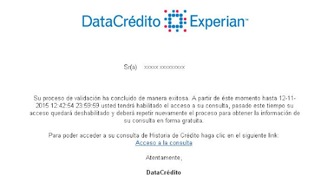 MI DATACREDITO FACIL Y RAPIDO DE CONSULTAR: noviembre 2015