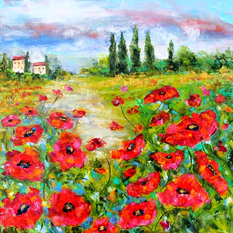 Karen Tarlton: Original oil painting Tuscany Field of Dreams by Karen ...