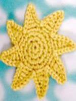 PATRON GRATIS APLIQUE SOL DE CROCHET