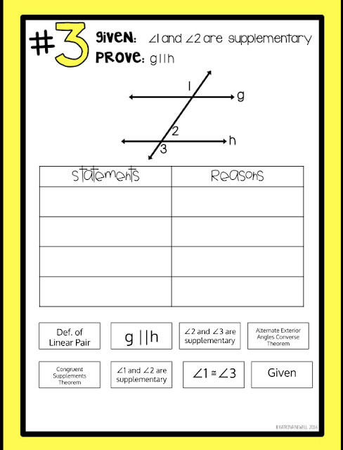Google Parallel and Perpendicular Lines Proofs Activity | Mrs. Newell's ...