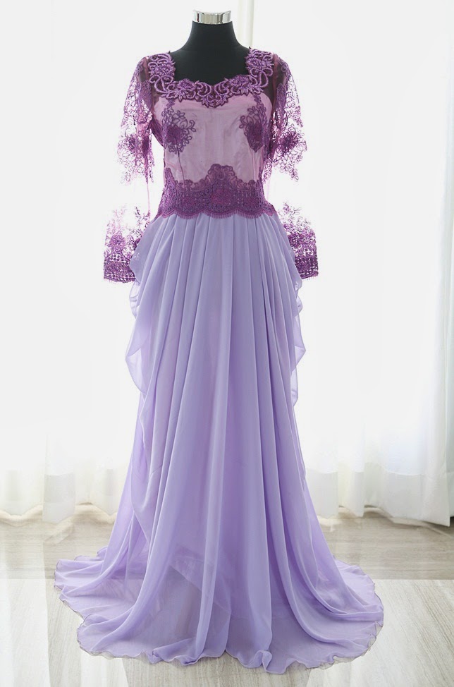 INADE DESIGN: Royal Mauve -Long dress ungu