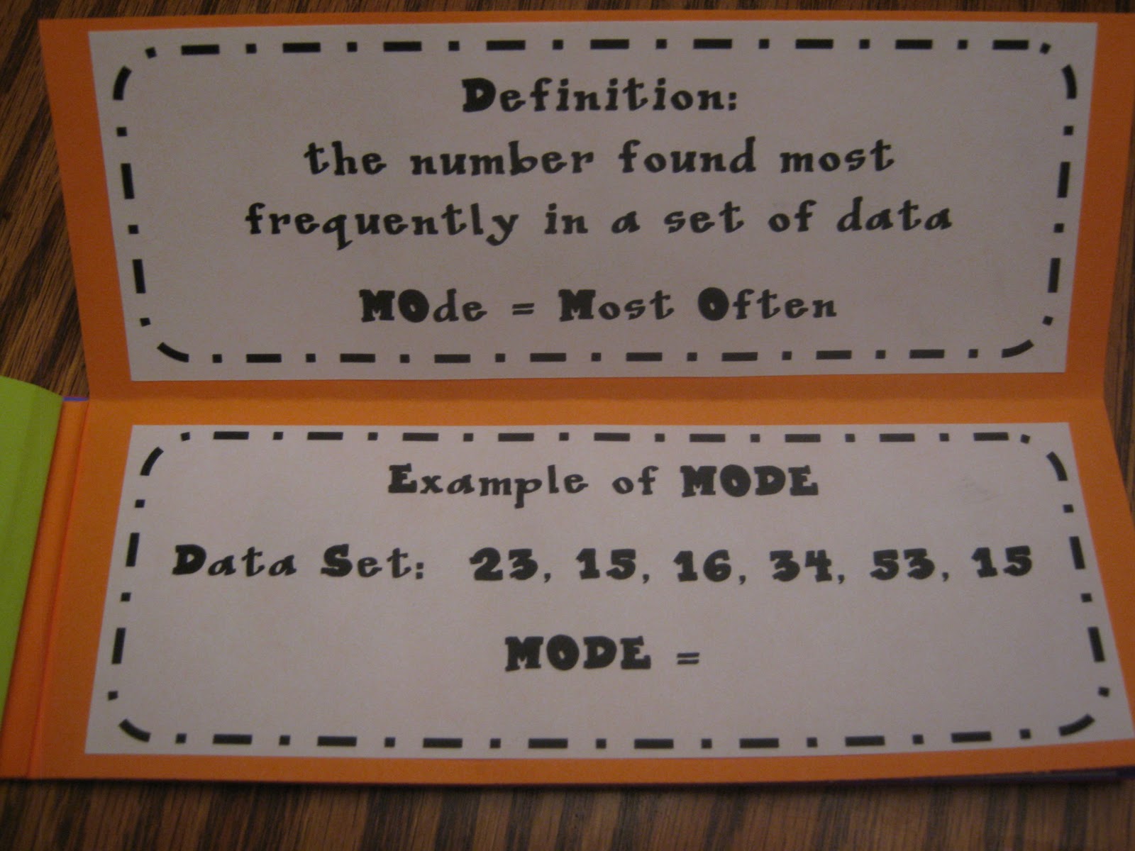 The Pot o' Gold: Mode, Median, and Range Foldable