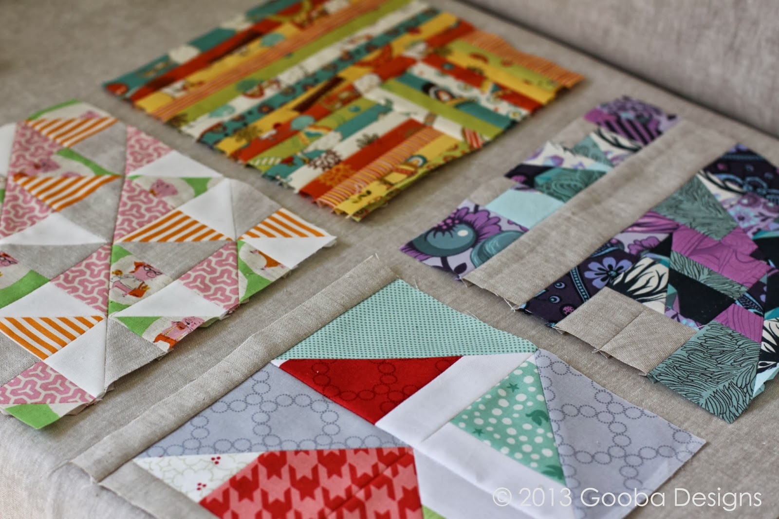 Gooba Designs: WIP Wednesday: Scrap Blocks and Knit Top