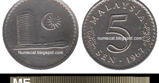NumisCat: MYC0105: 5 Sen Siri Pertama - Parlimen Malaysia