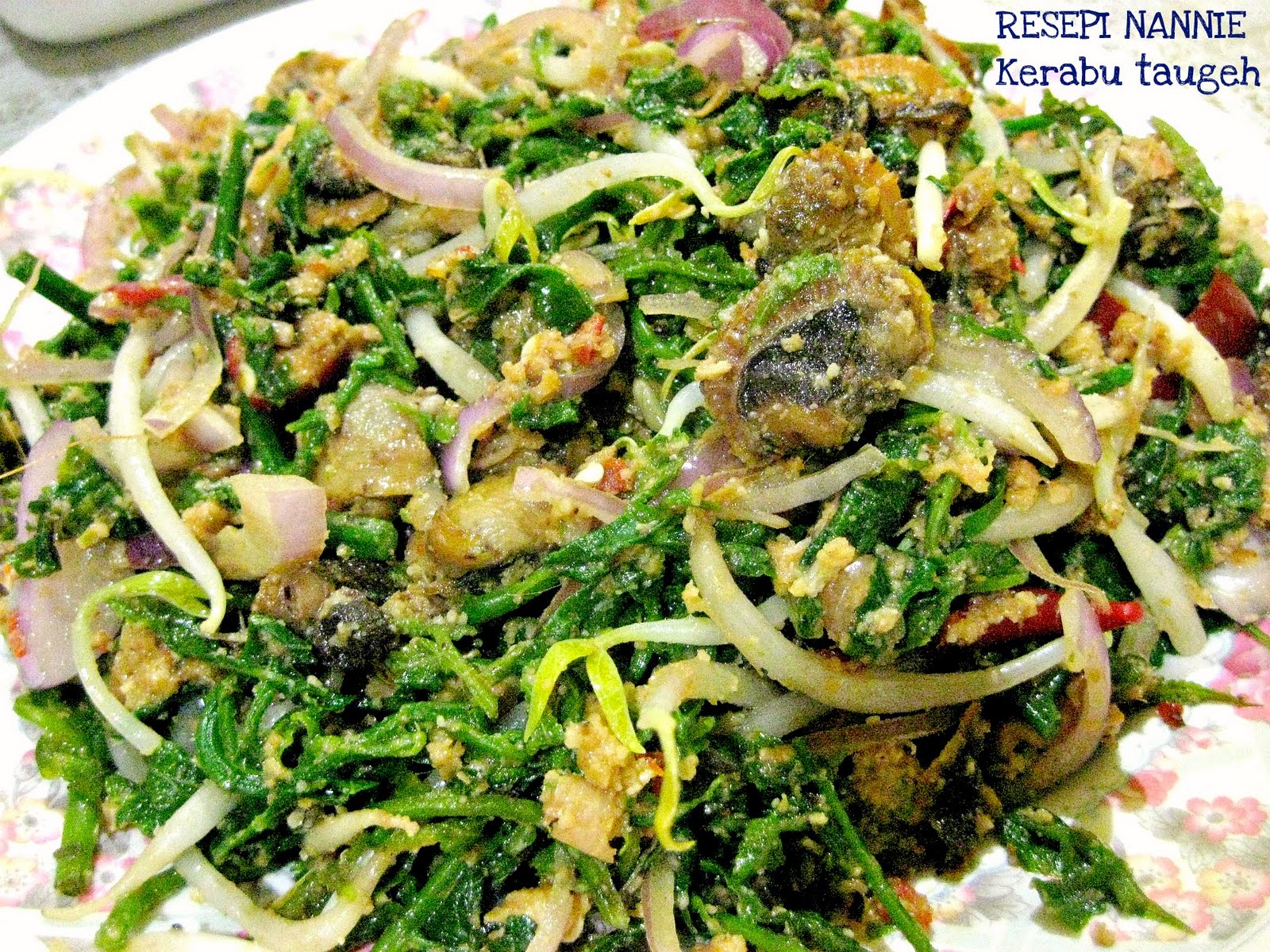 RESEPI NENNIE KHUZAIFAH: Kerabu pucuk paku