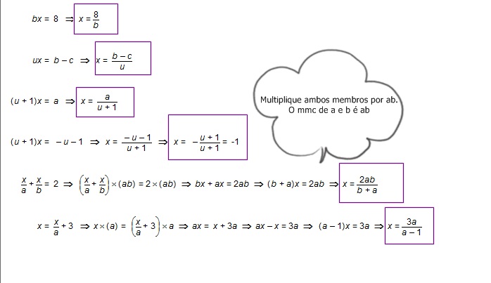 Aprendendo Matemática: Equações Literais